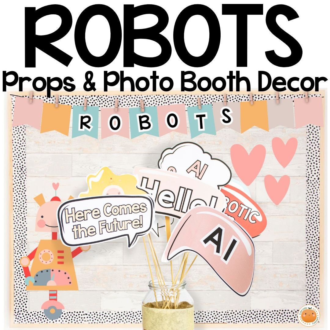 Robots and AI Photo Props & Photo Booth Decor, Printable Props and ...