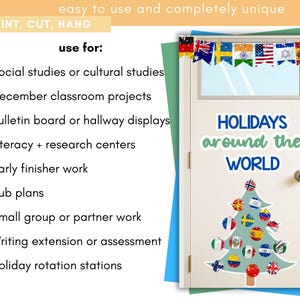 Christmas Around the World Bulletin Board – Classroom Decor Kit With 68 ...