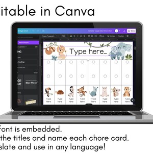 Printable Chore Charts Jungle Safari Themed, Editable Visual Schedule ...