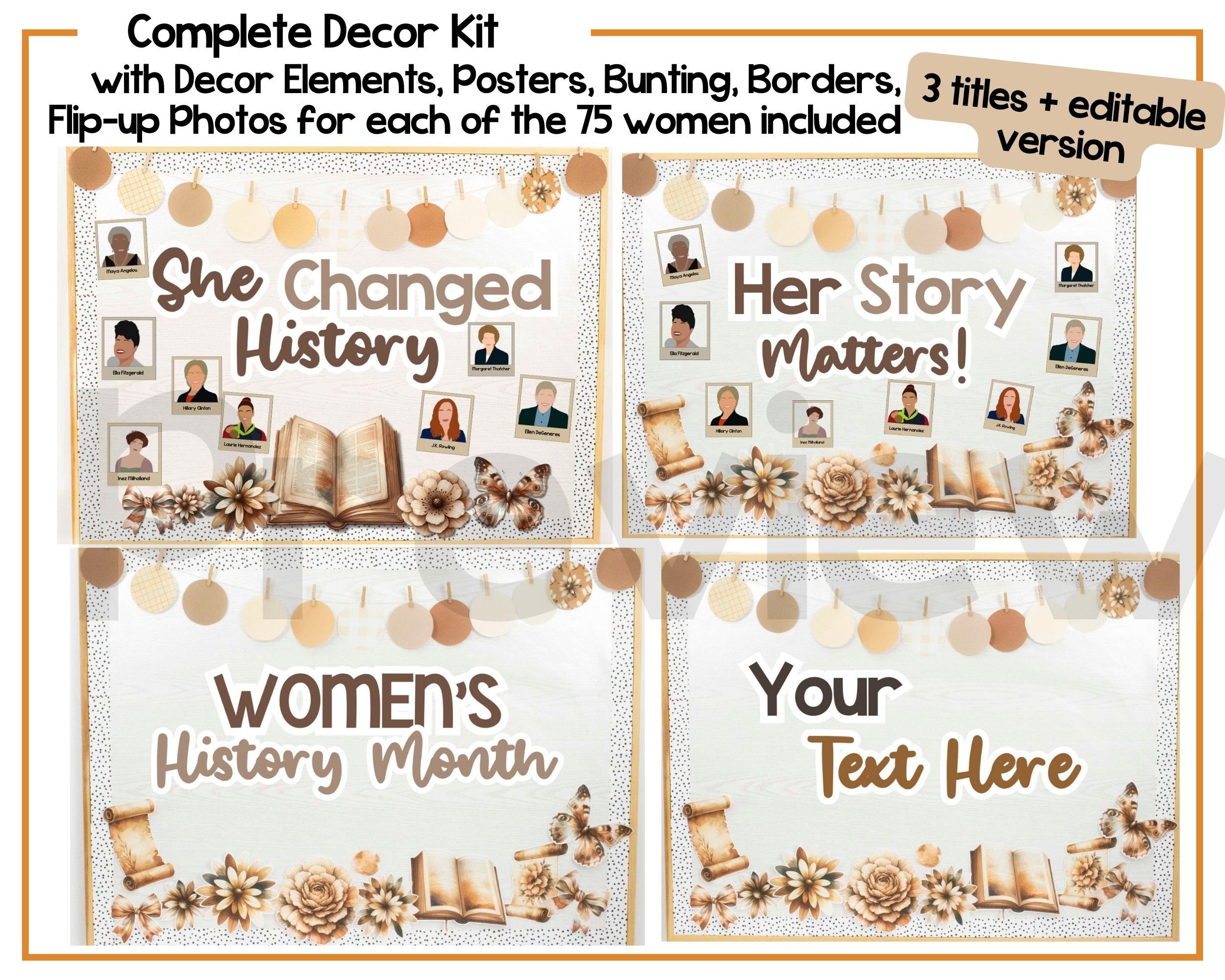 Women's History Month Bulletin Board & Interactive Classroom Decor ...