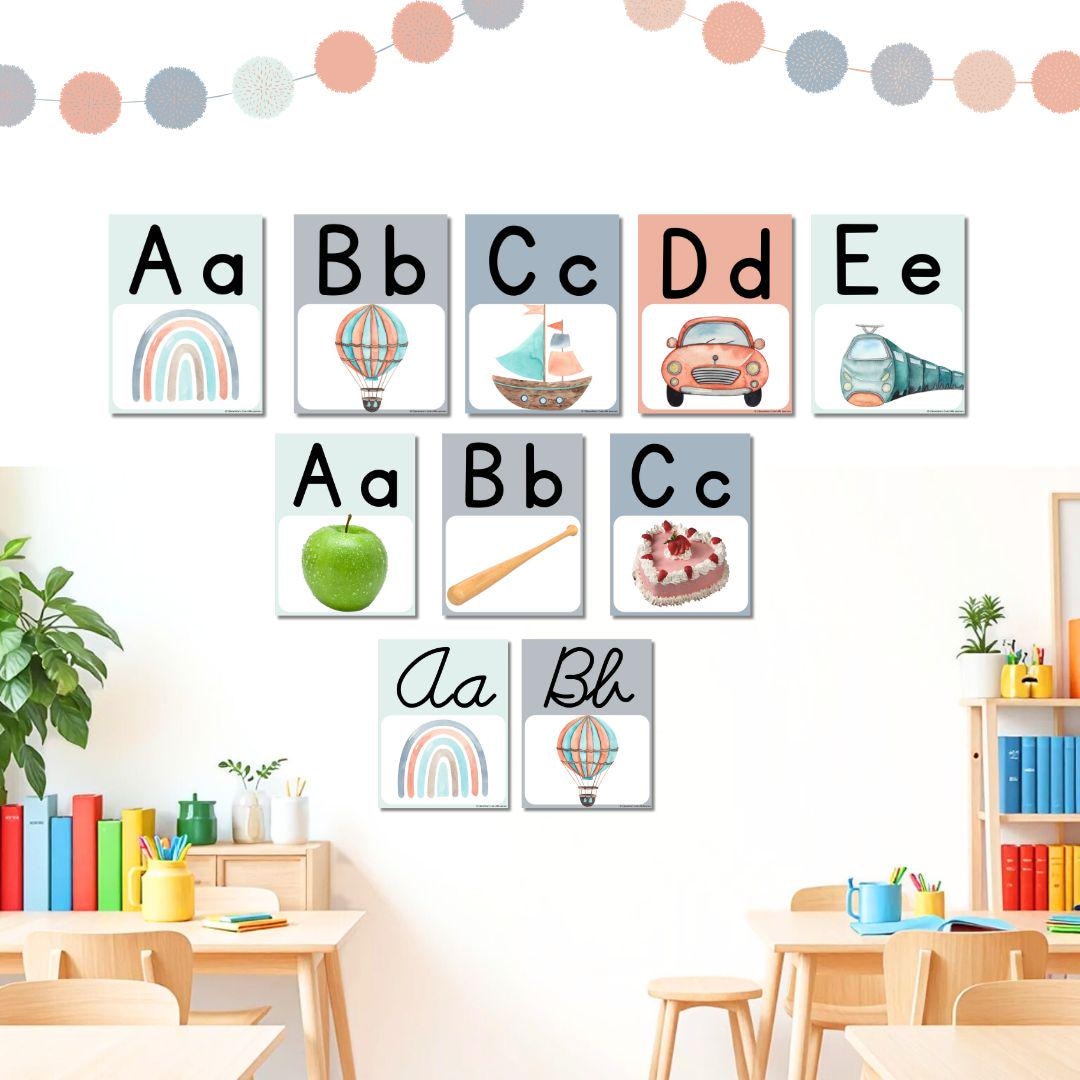 Travel Adventure Themed Alphabet Posters for Classroom Decor & Bulletin ...