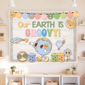 Groovy-retro Earth Day Bulletin Board & Classroom Decor + Editable ...