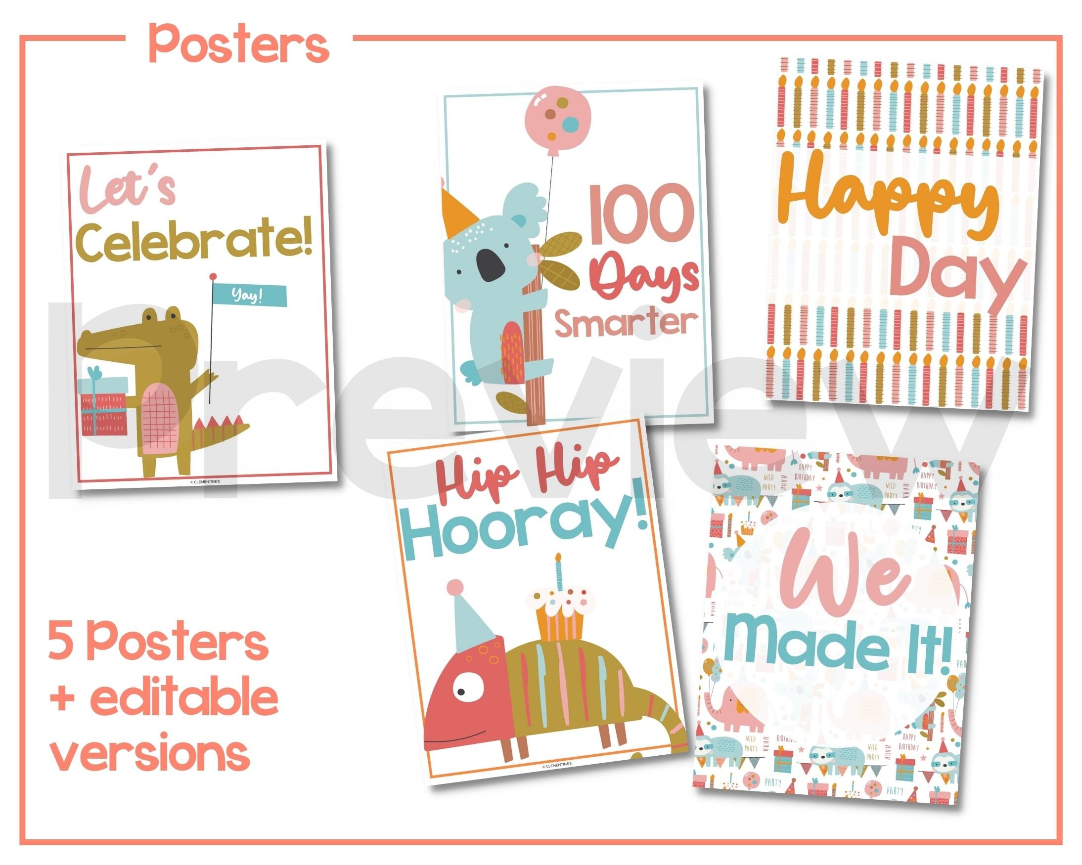 100 Days of School Bulletin Board & Interactive Classroom Decor ...