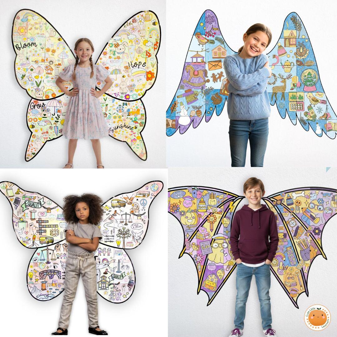 Wings Collaborative Posters Bundle – Seasonal Classroom Photo-op Murals ...