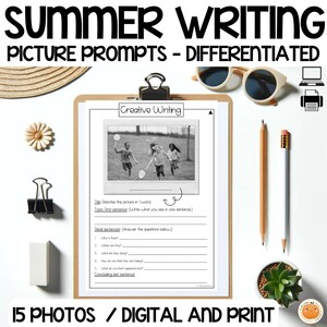 Printable Picture Writing Activity Summer Picture Prompts for ...