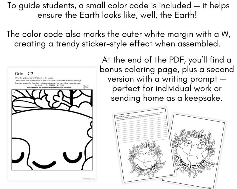 Earth Day Collaborative Poster | Printable Coloring Mural for Classroom ...