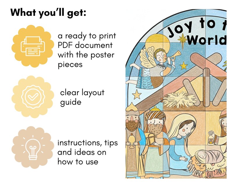 Printable Nativity Collaborative Poster – Christmas Classroom Coloring ...