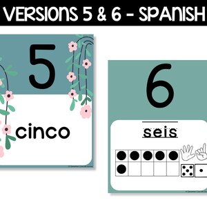 Urban Garden Themed Number Posters for Classroom Decor, Spanish Version ...