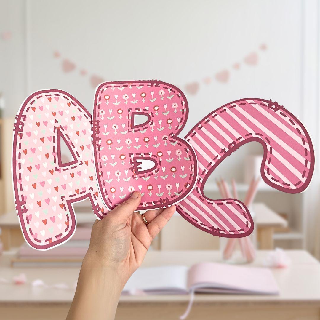 Bright Pink Valentine's Day Lettering for Bulletin Board Titles ...