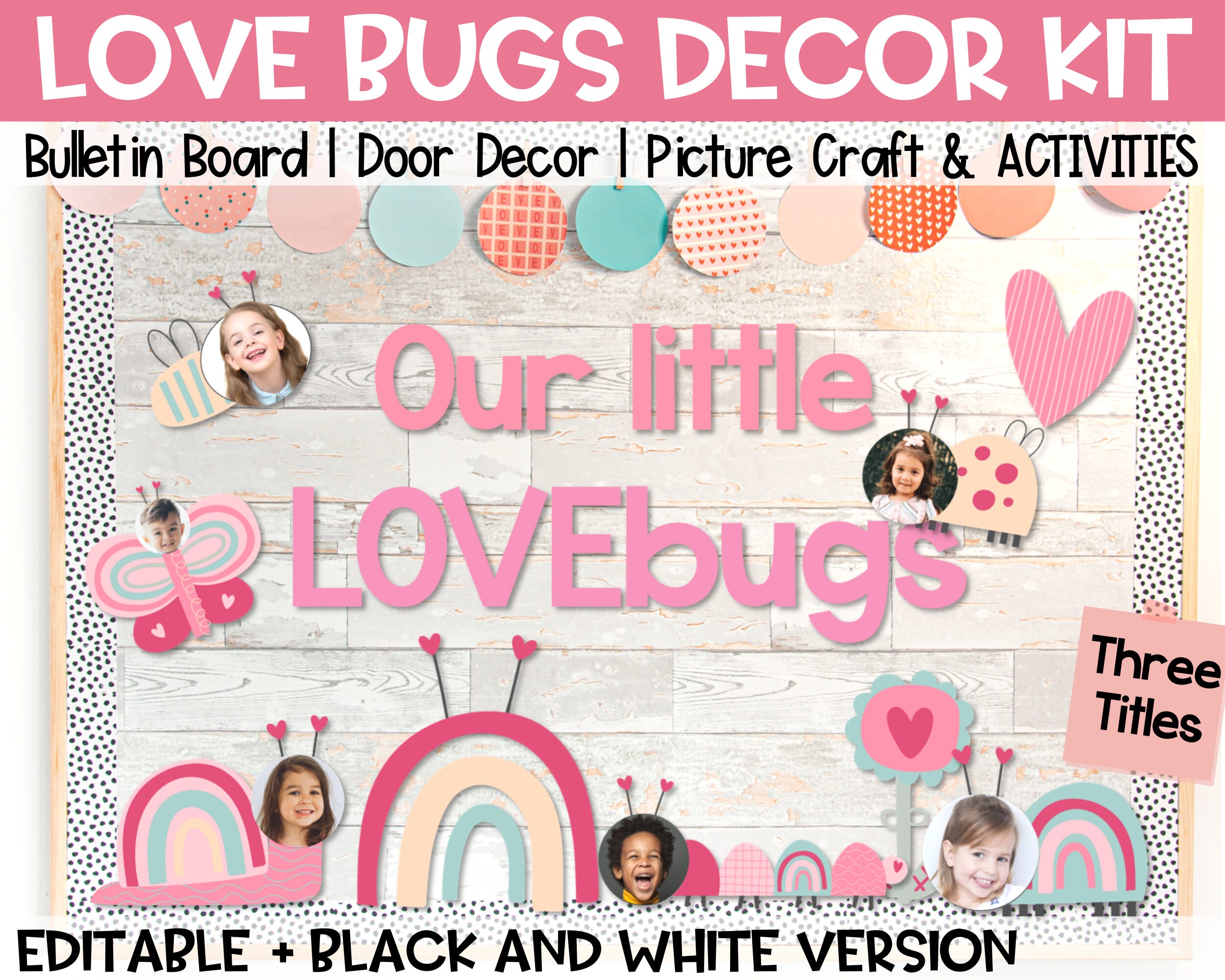 Love Bugs Valentine's Day Bulletin Board & Interactive - Etsy