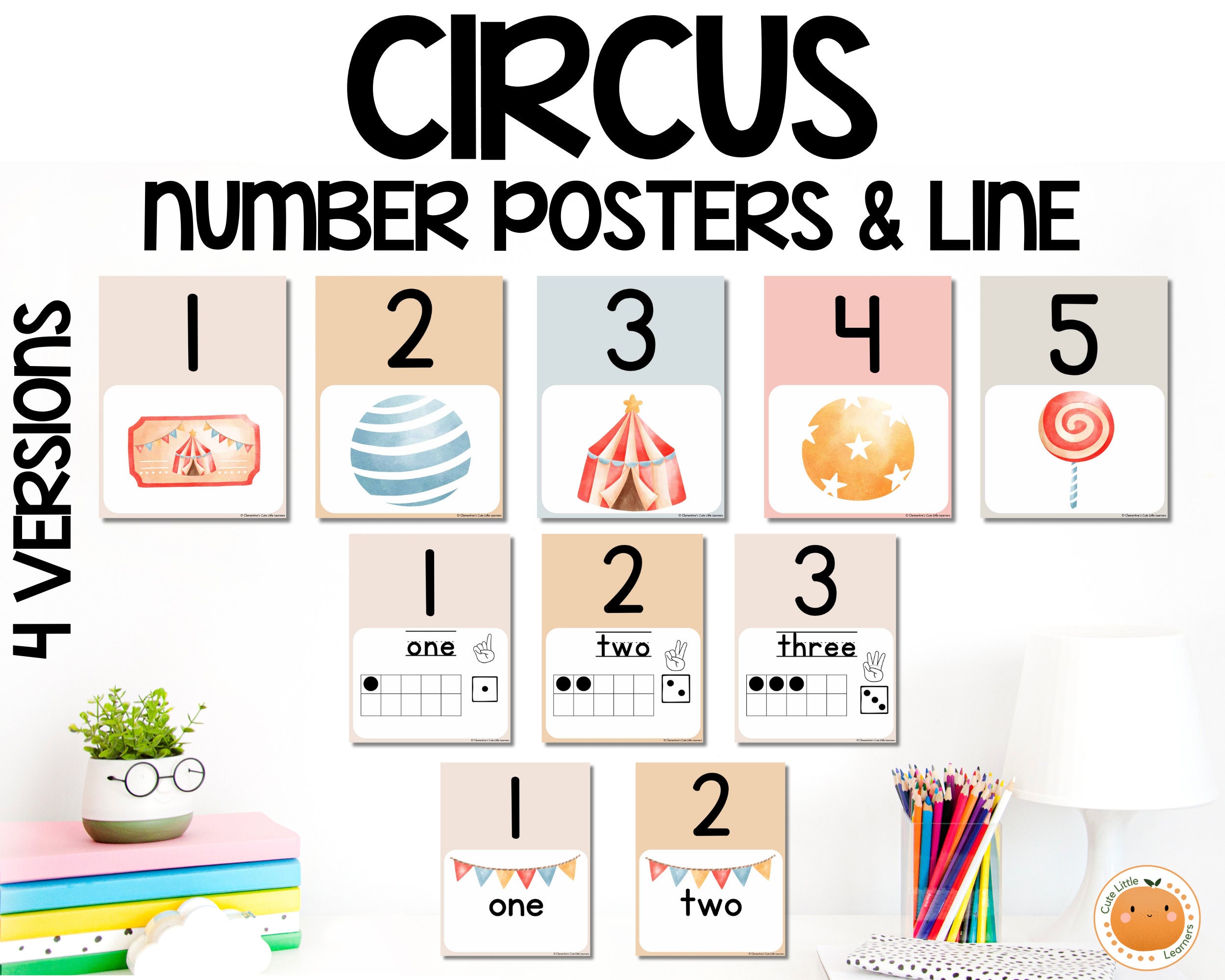 Circus Themed Number Posters for Bulletin Boards & Classroom - Etsy