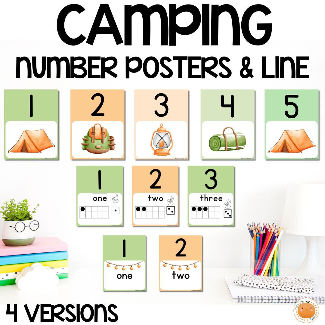 Camping Themed Number Posters for Bulletin Boards & Classroom Decor ...