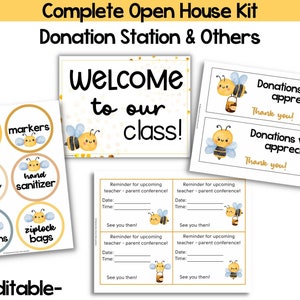 Back to School Bulletin Board Decor and Open House Kit Bee Themed ...