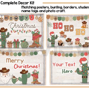 Western Christmas Classroom Decor | Bulletin Board and Door Kit With ...