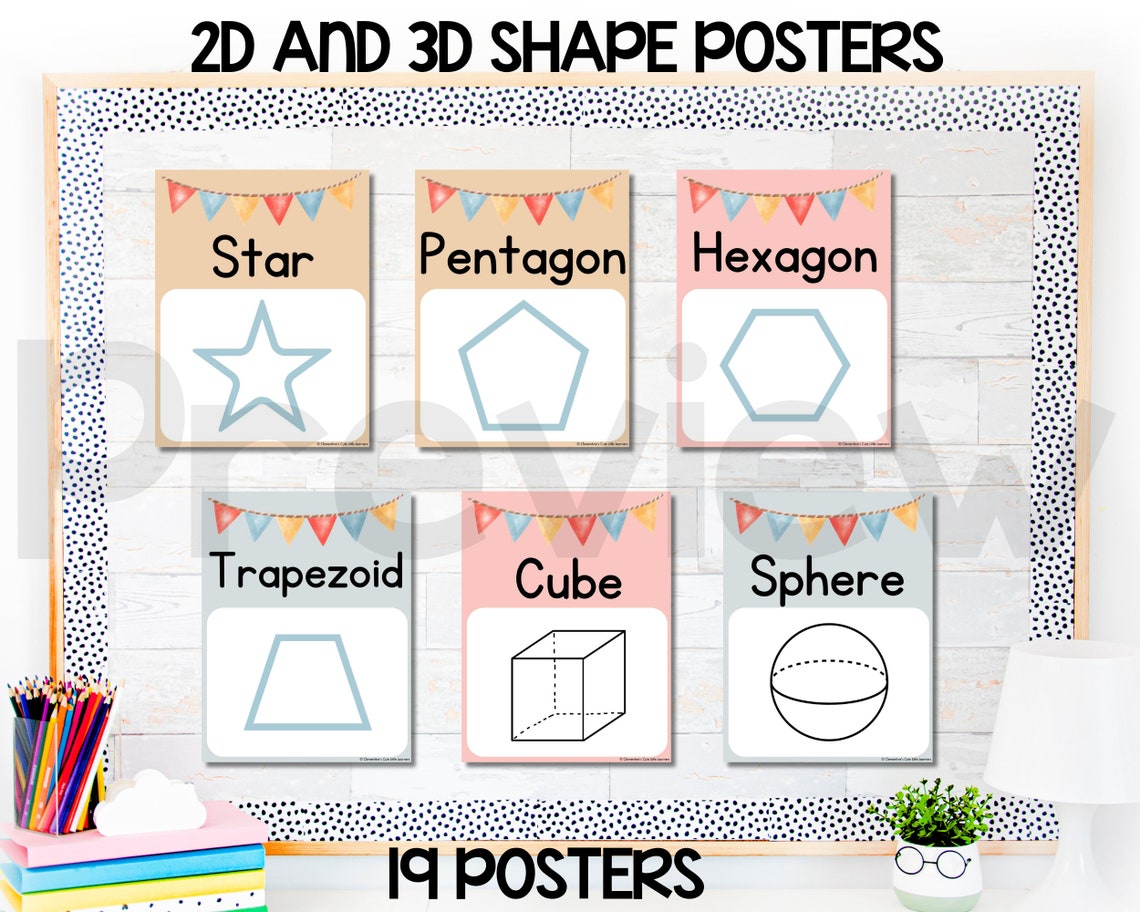 Circus Themed 2D and 3D Shape Posters for Bulletin Boards and - Etsy