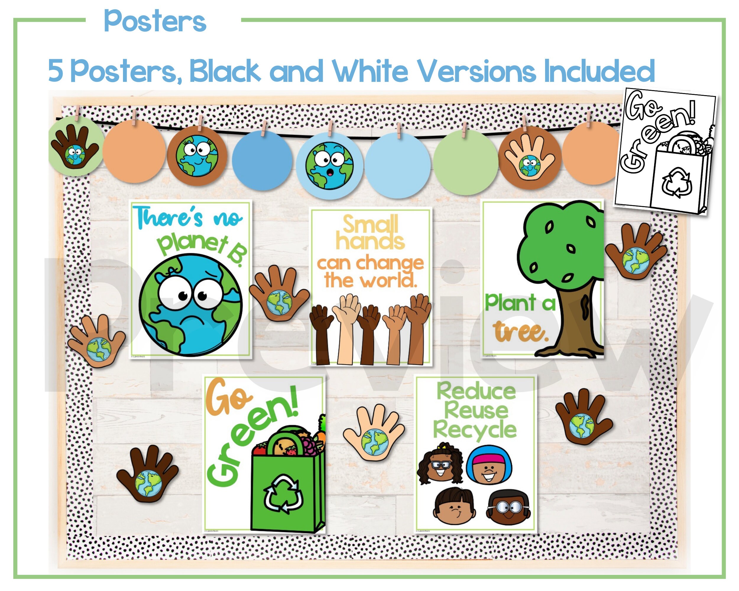 Earth Day Bulletin Board Kit | Spring Classroom Decor | Recycling ...