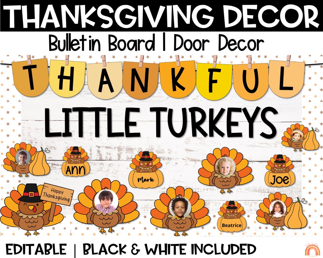 Thanksgiving Little Turkeys Bulletin Board & Classroom Decor - Etsy