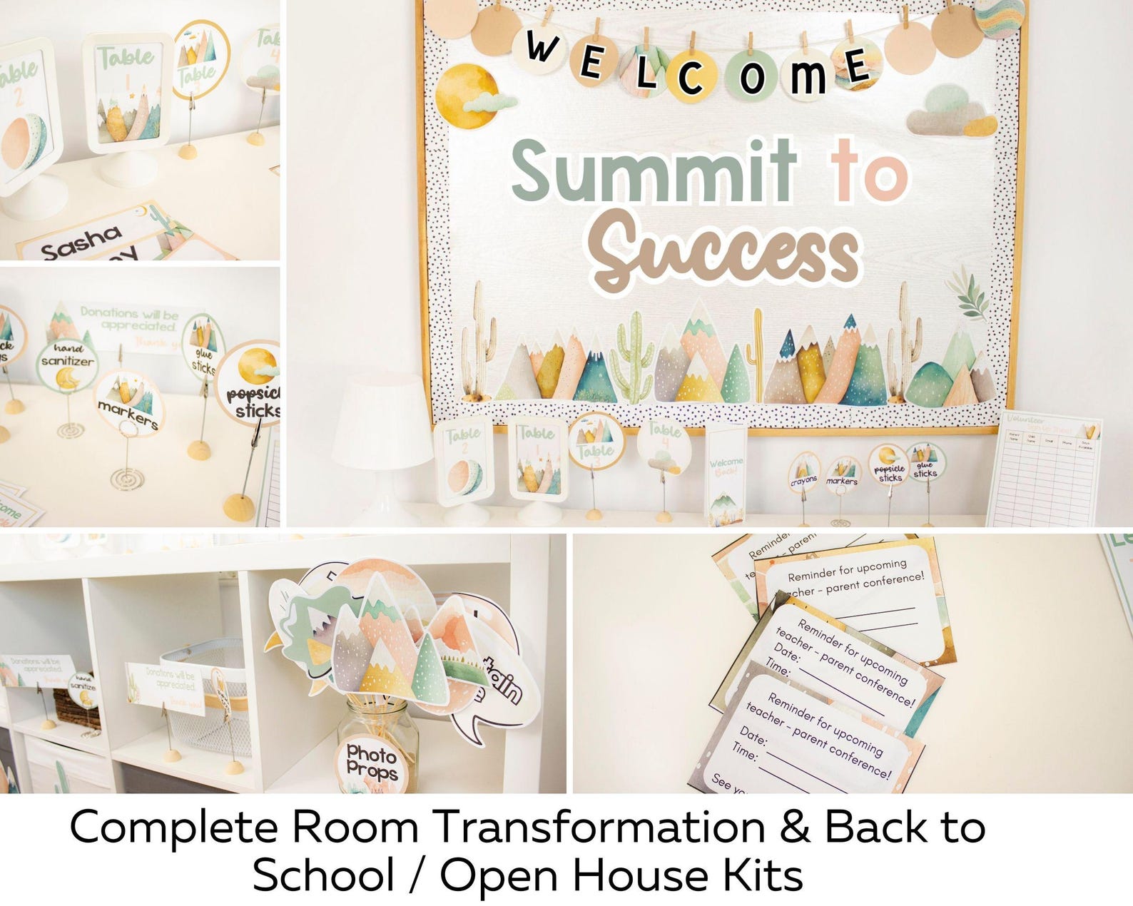 Twilight Mountains Classroom Decor Bundle: Editable Bulletin Boards ...