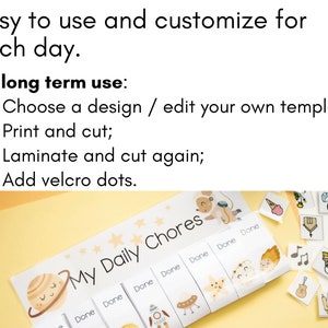Boho Space Printable Chore Charts, Editable Visual Schedule & Chore ...