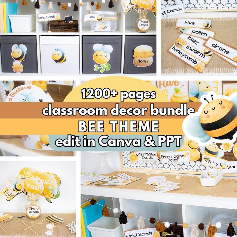 Bee Classroom Decor Bundle | Editable Preschool & Elementary Bulletin ...