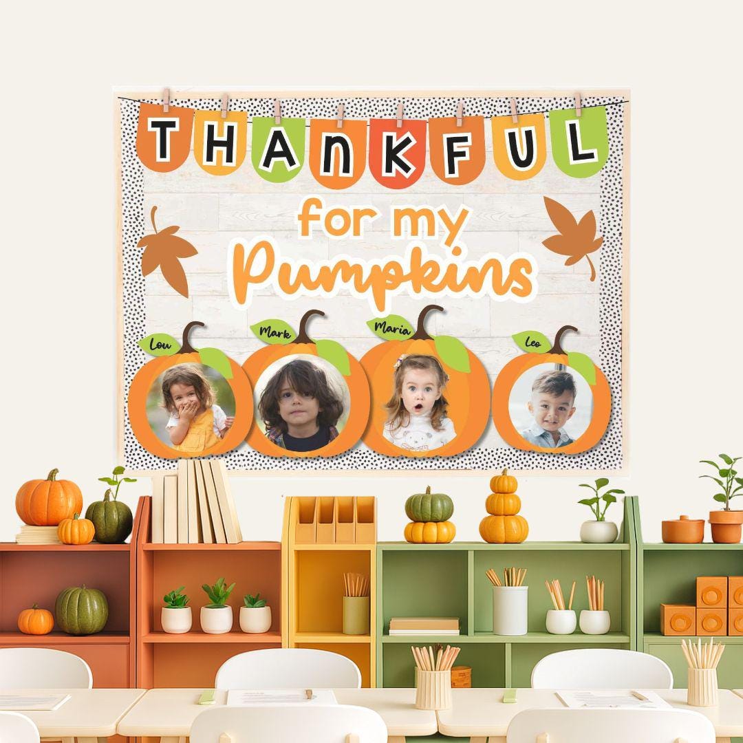 Thanksgiving Pumpkin Bulletin Board – Printable Classroom Decor With ...
