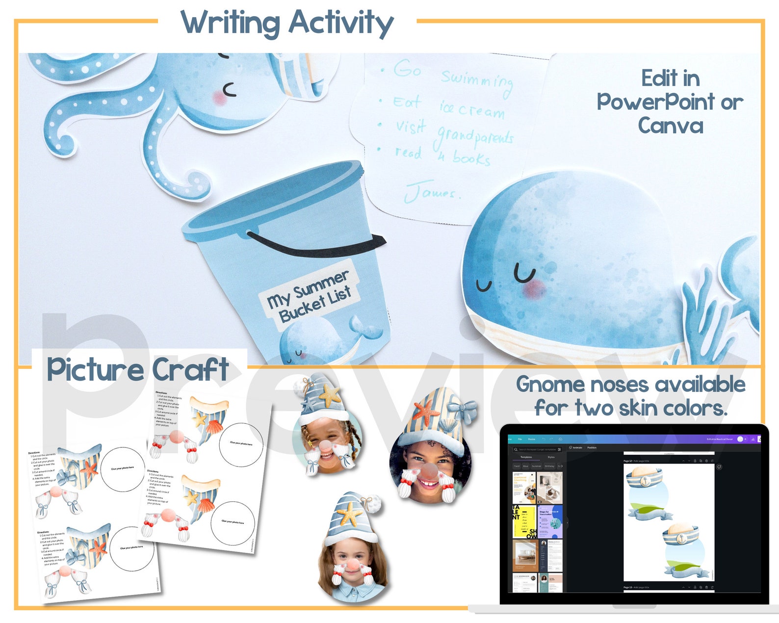 End of Year / Summer Fun Nautical Gnomes Bulletin Board & - Etsy