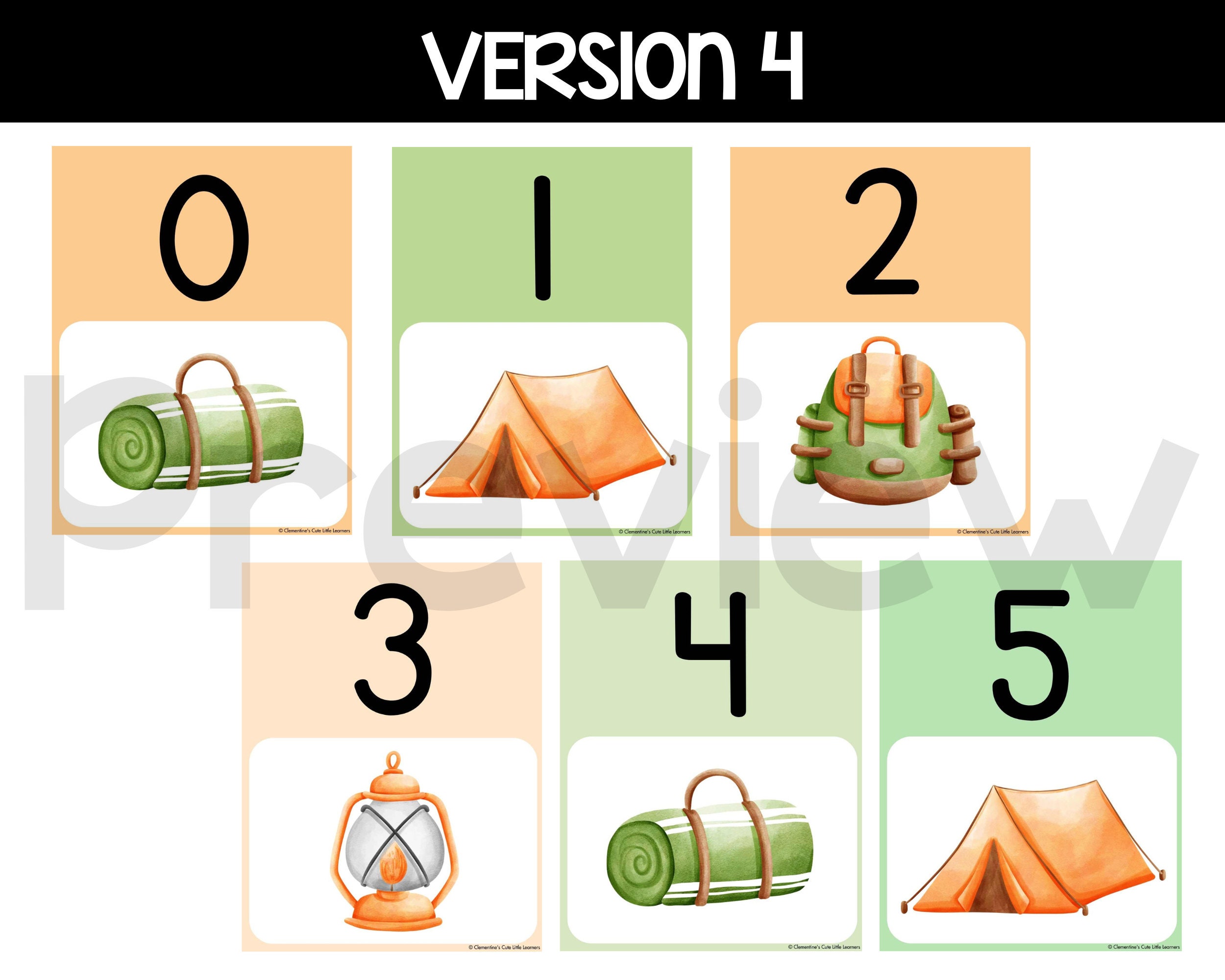 Camping Themed Number Posters for Bulletin Boards & Classroom - Etsy