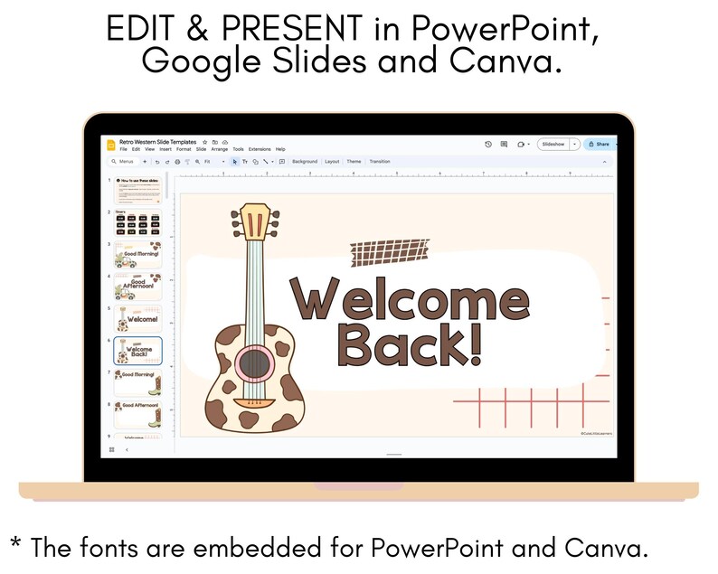 Retro Western Classroom Slides With Timers: Editable Templates (canva ...
