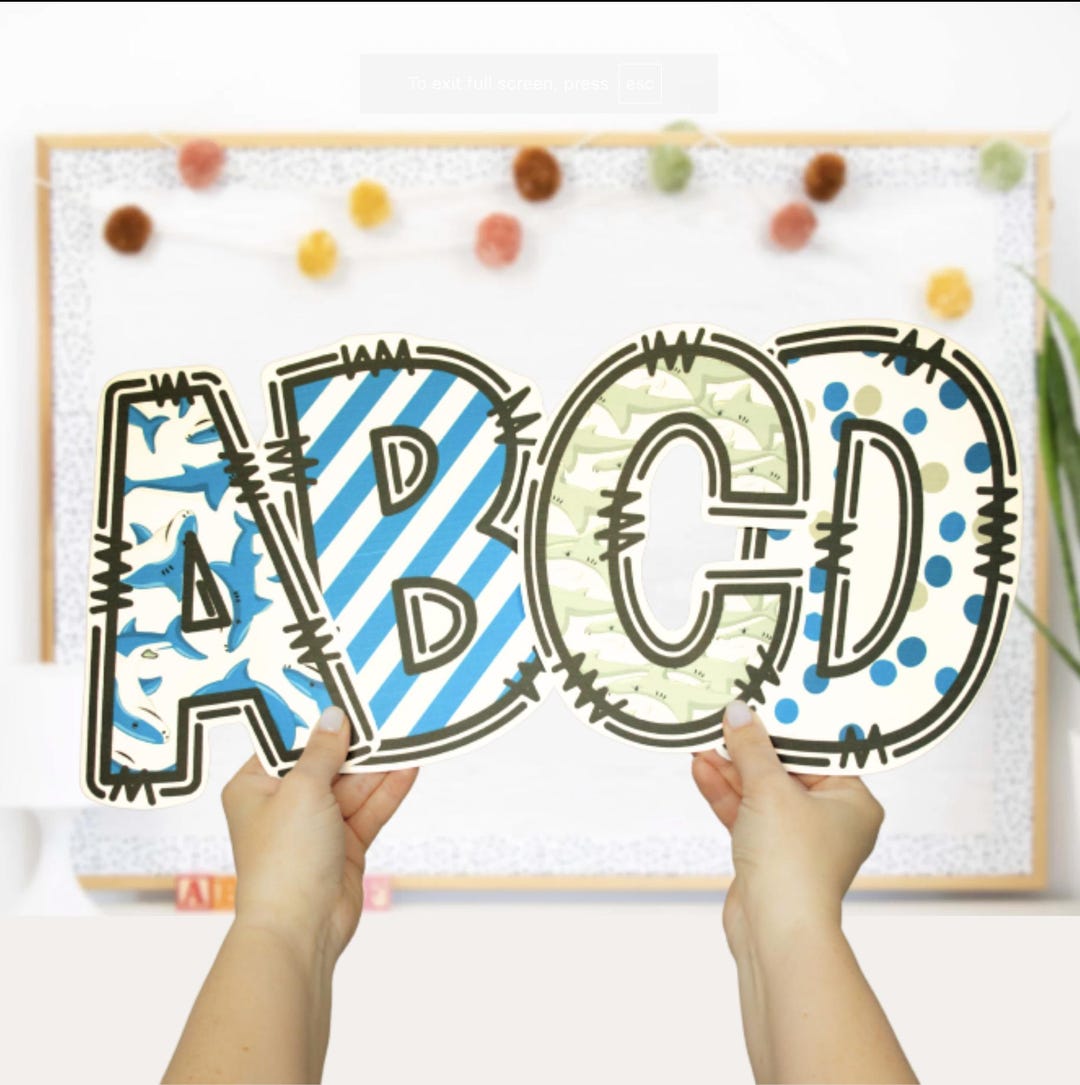 Shark Letters & Numbers | Editable Bulletin Board and Door Titles for ...