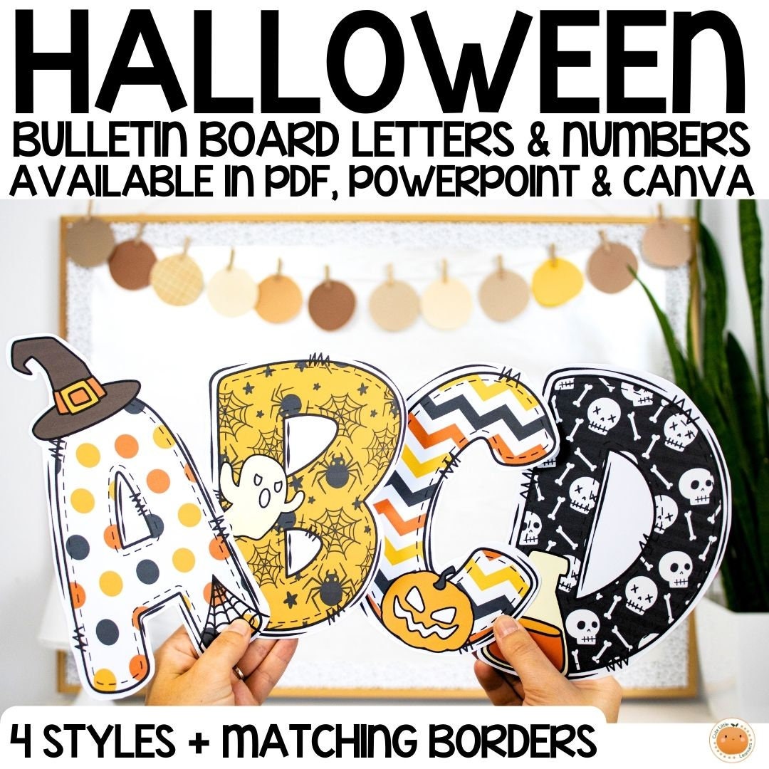 Spooky Halloween Letters and Numbers for Bulletin Board / Classroom ...