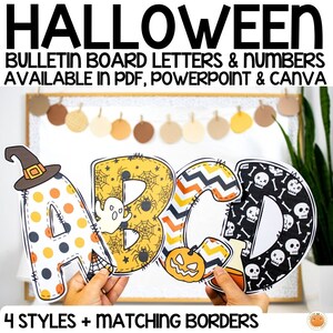 Spooky Halloween Letters and Numbers for Bulletin Board / Classroom ...