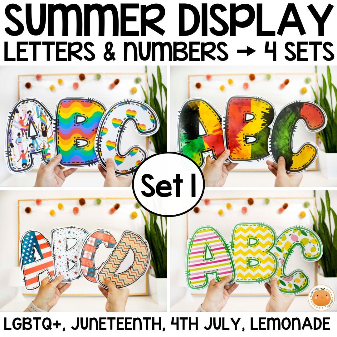 Summer Letters and Numbers Bundle for Bulletin Boards and Classroom ...