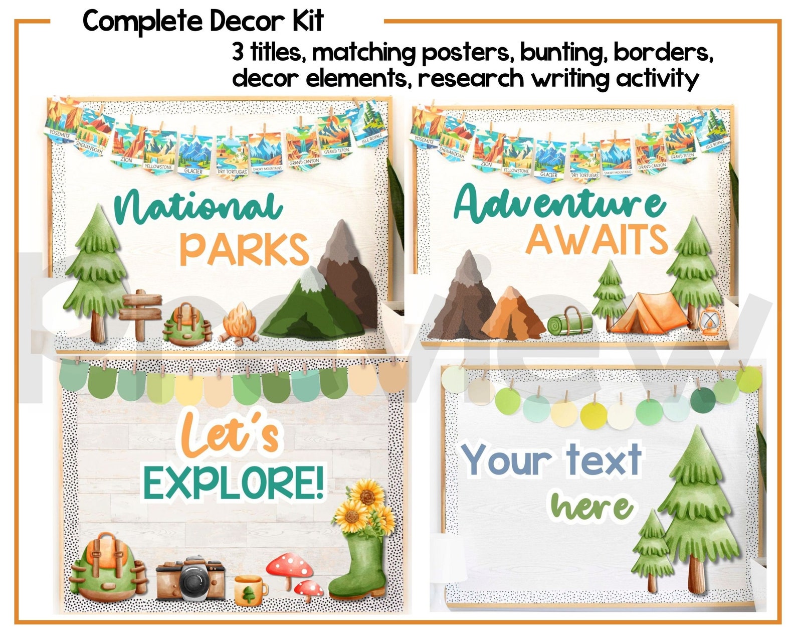 National Parks Classroom Decor, Bulletin Board Posters, Research ...