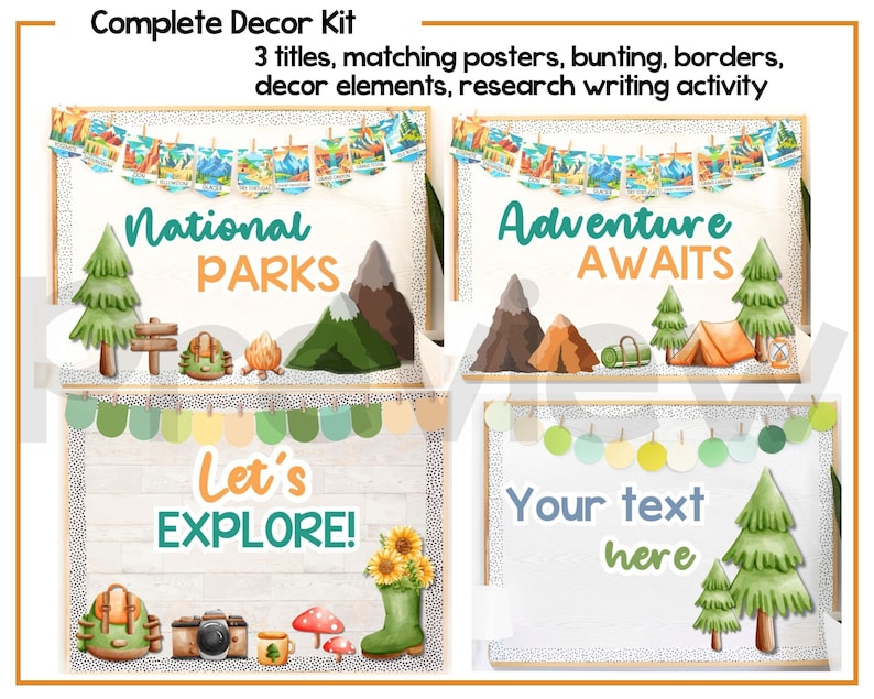 National Parks Classroom Decor, Bulletin Board Posters, Research ...