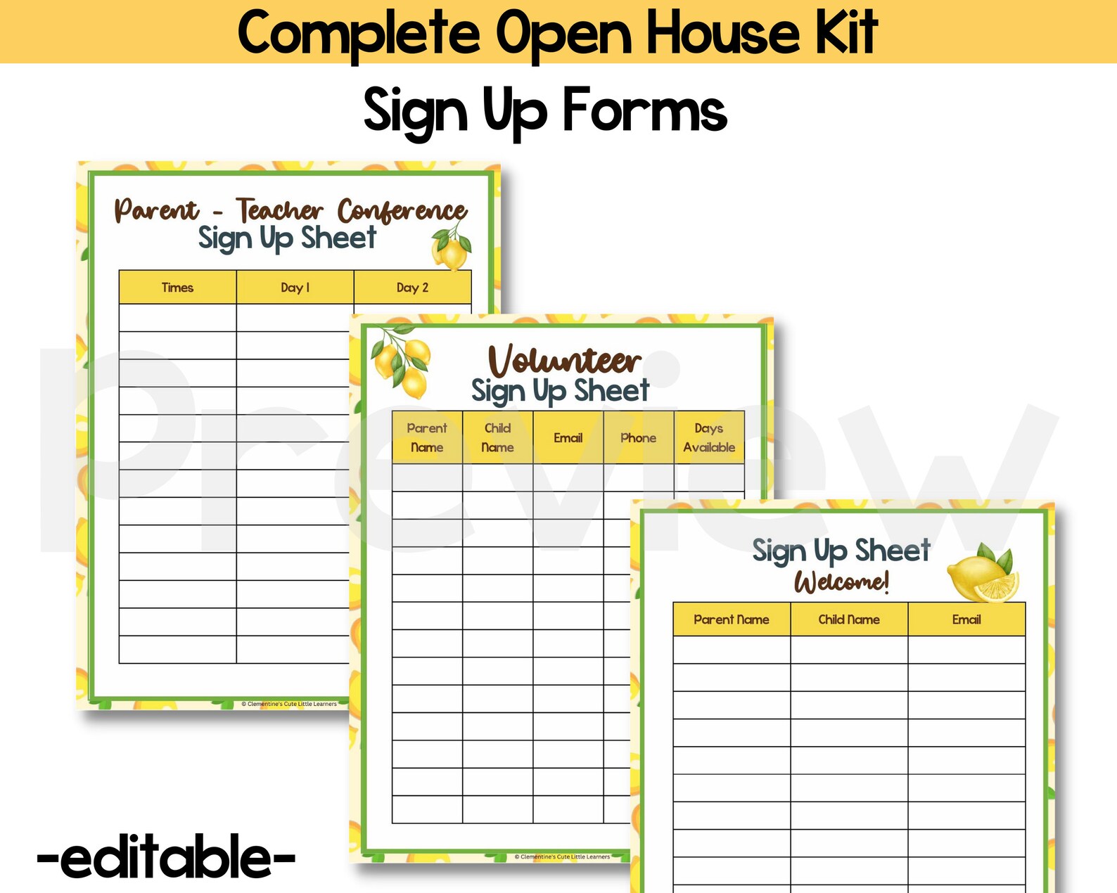 Back to School Bulletin Board Decor and Open House Kit Editable Door ...