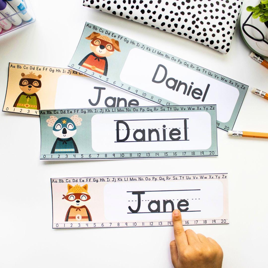 Superhero Student Desk Name Labels, Editable Classroom Printable ...