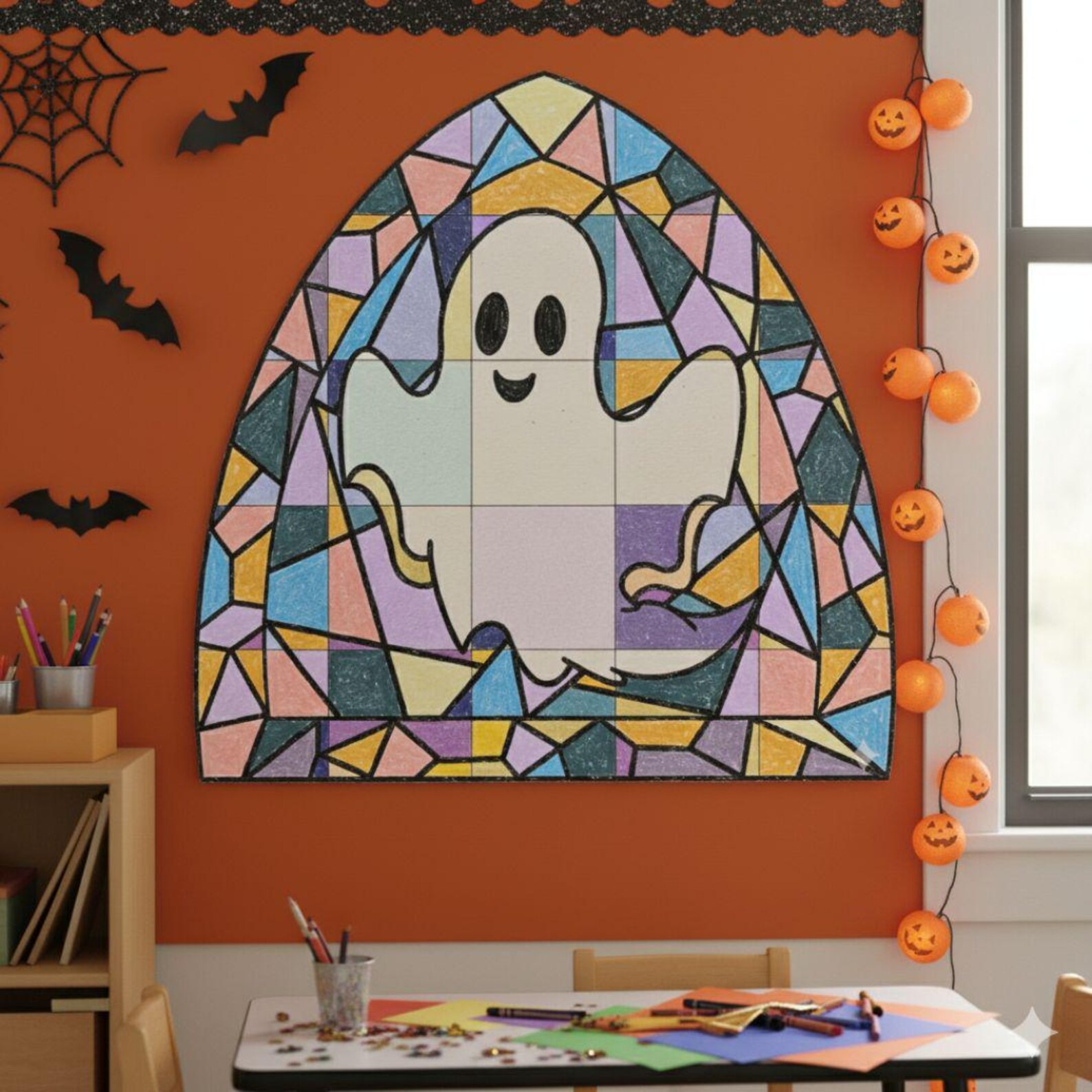 Ghost Collaborative Poster, Stained Glass Art Project for Photo Op ...