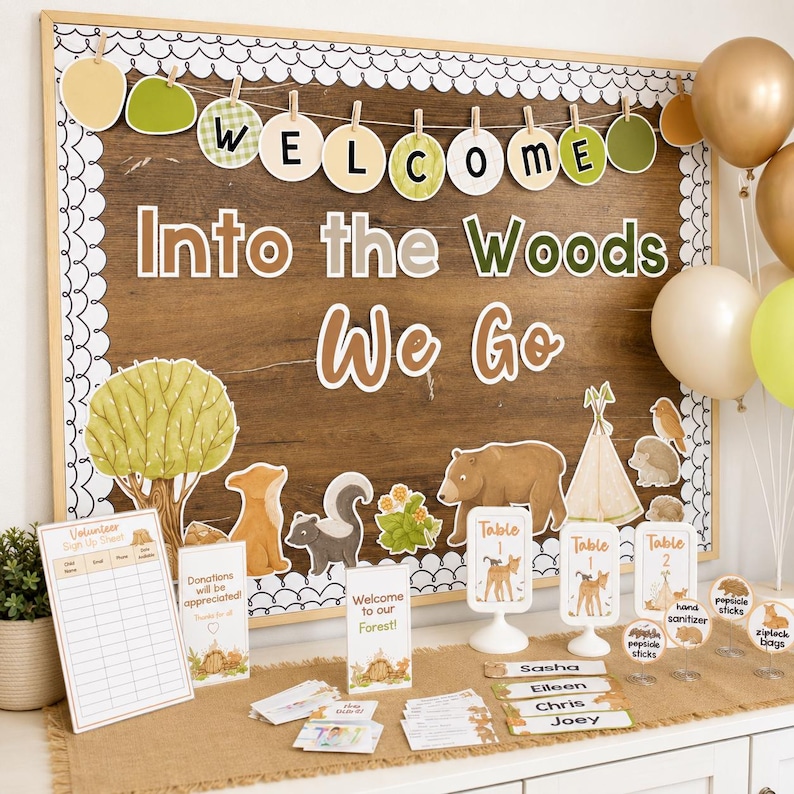 Woodland Back to School Bulletin Board, Editable Open House, Parent ...