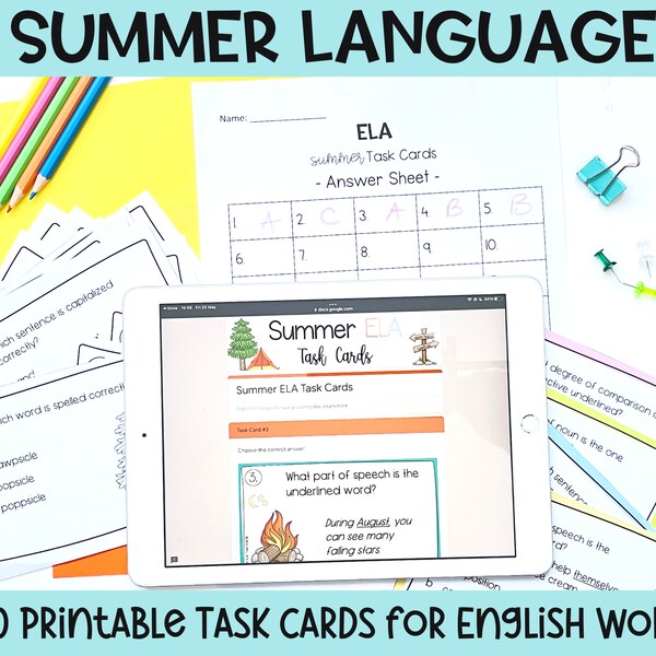 Grammar Task Cards - Etsy