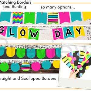 Glow Day Classroom Decor Kit – Bulletin Board Set, Editable Name Tags ...