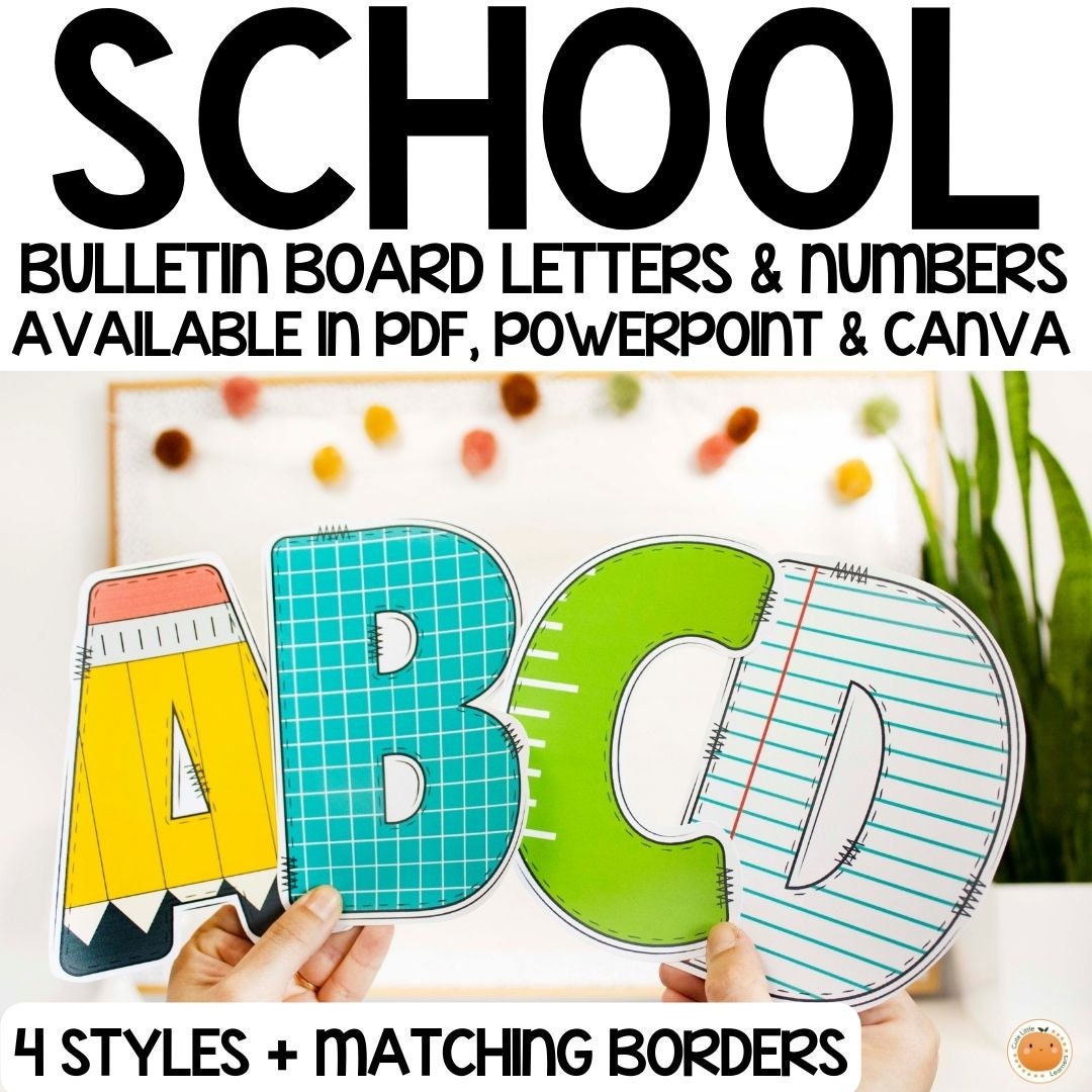 Back to School Letters & Numbers for Bulletin Board / Classroom and ...