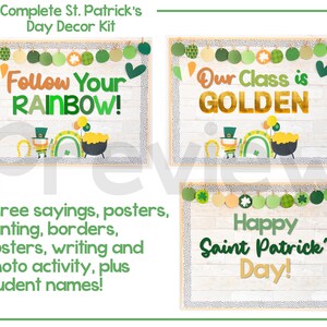 St. Patrick's Day Lucky Leprechaun Bulletin Board & Editable ...