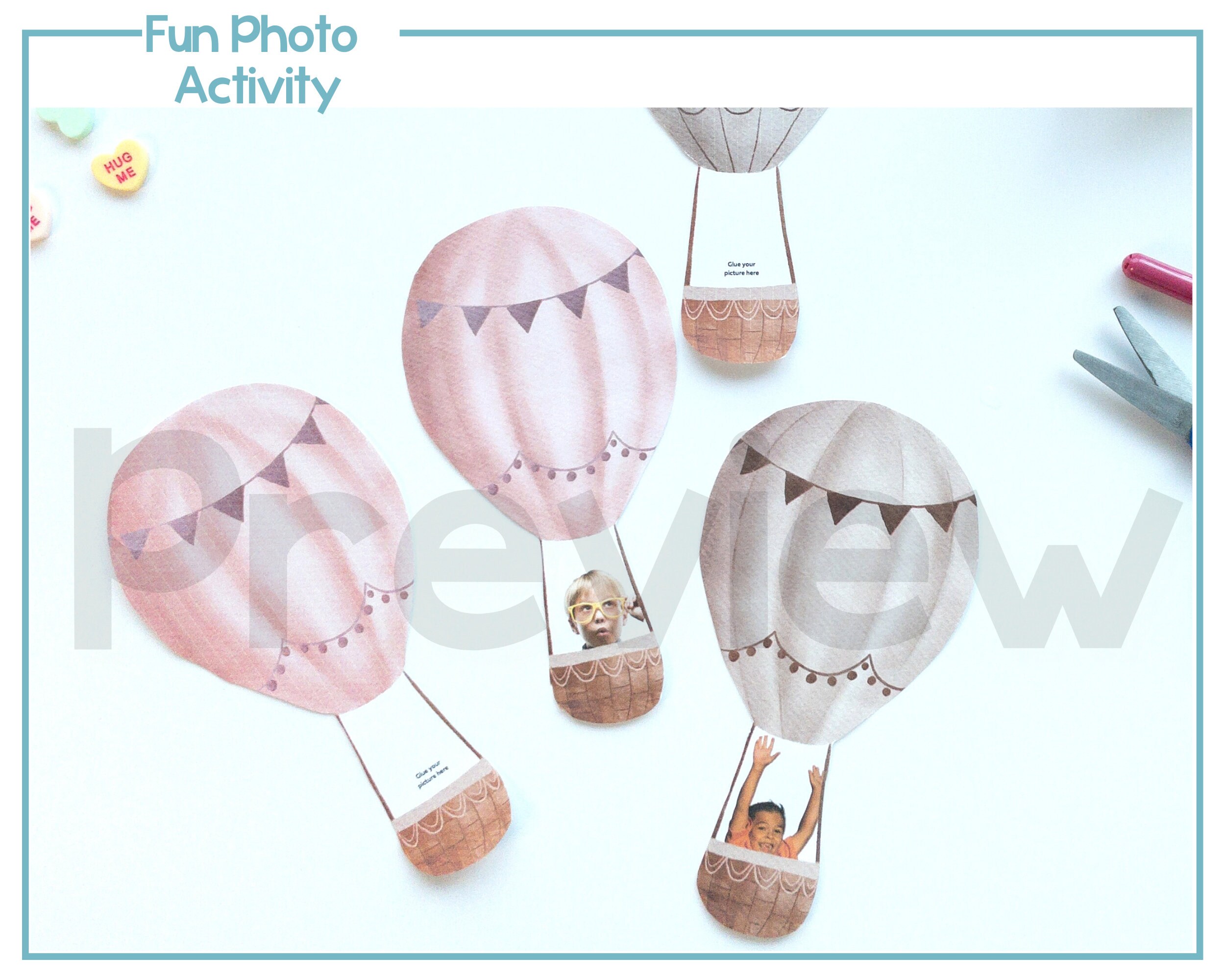 Hot Air Balloons Spring Bulletin Board & Interactive Classroom Decor ...