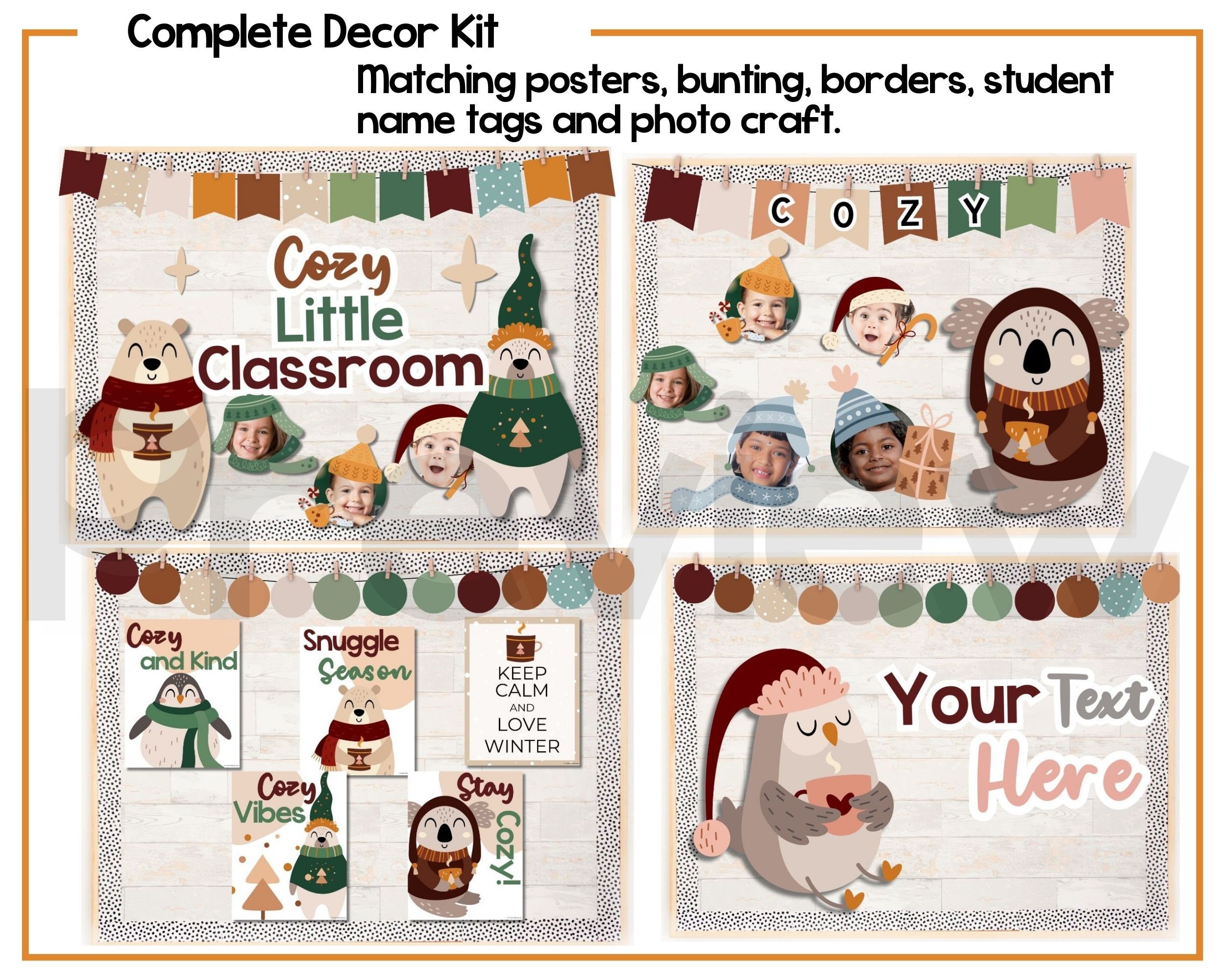 Cozy Winter Classroom Decor Door Decor & Bulletin Board - Etsy