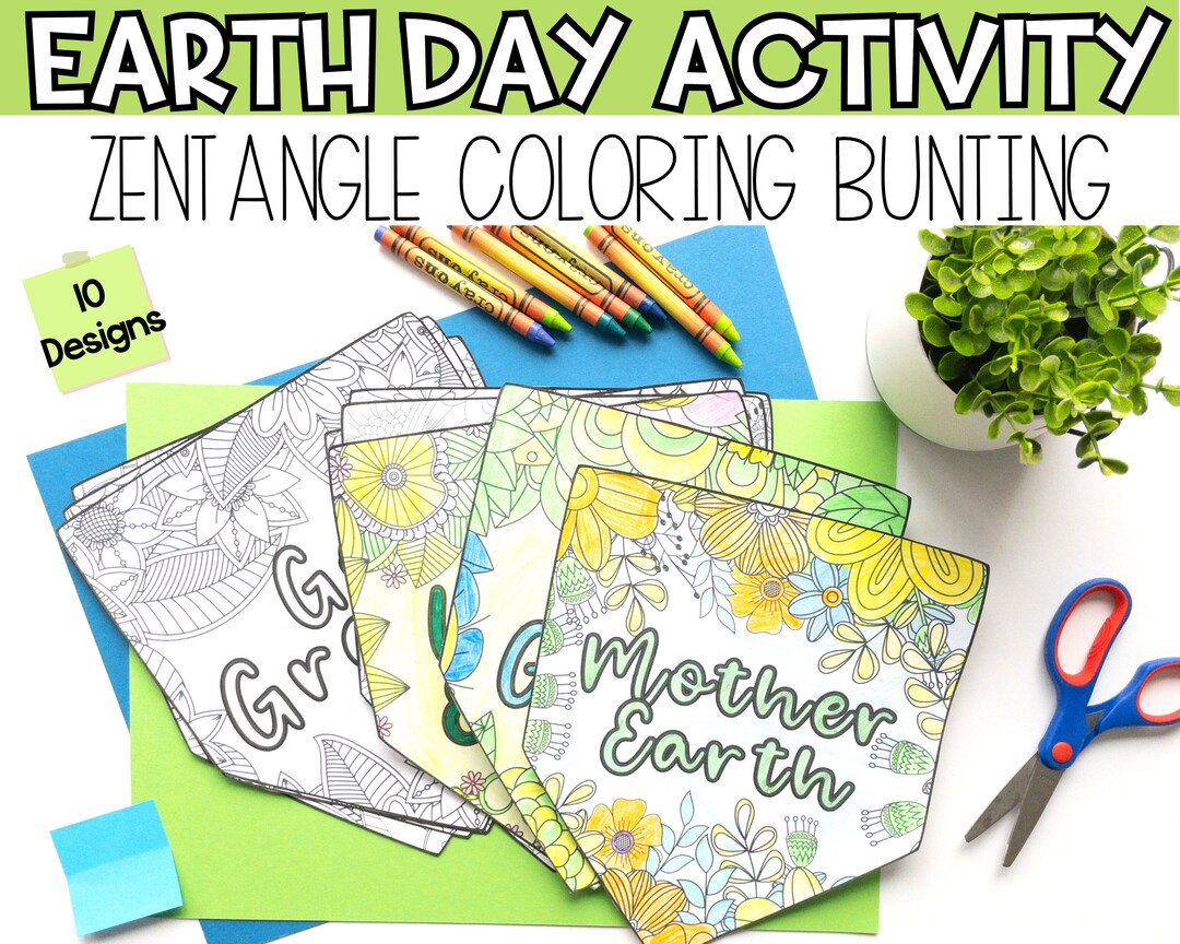 Earth Day Coloring Activity Coloring Quotes and Zentangle - Etsy