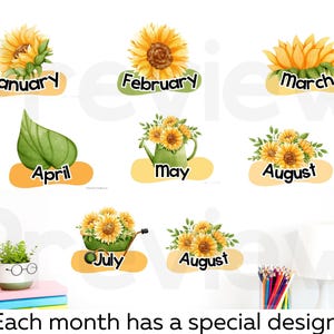 Sunflower Birthday Display, Editable Birthday Bulletin Board ...