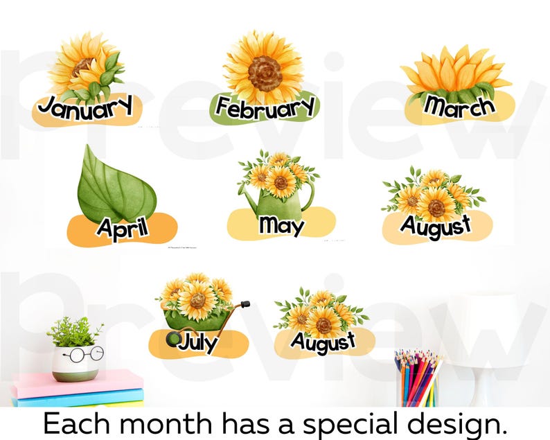Sunflower Birthday Display, Editable Birthday Bulletin Board ...