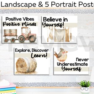 Calm Farm Themed Growth Mindset Posters Motivational Notes, Bulletin ...