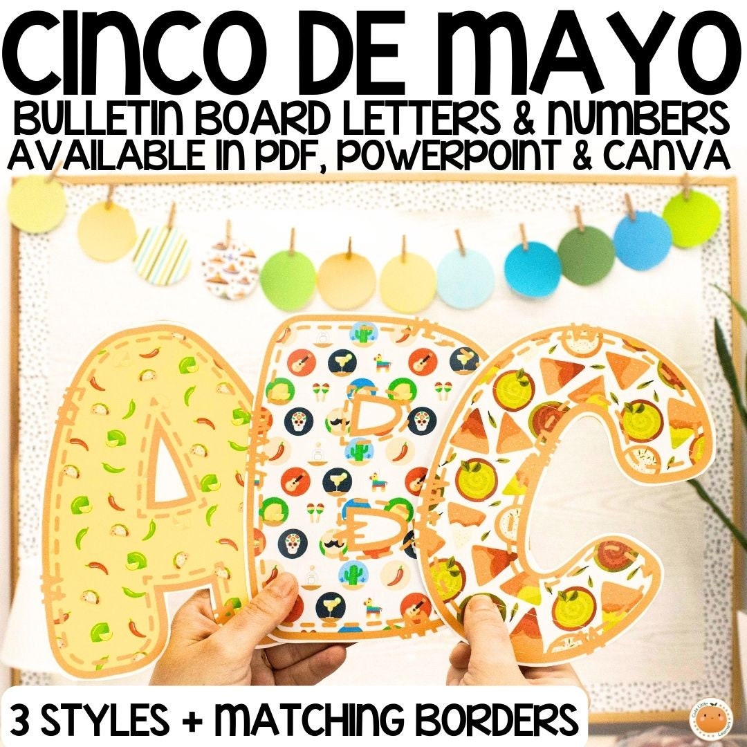 Cinco De Mayo Lettering for Bulletin Board Titles / Classroom and Door ...