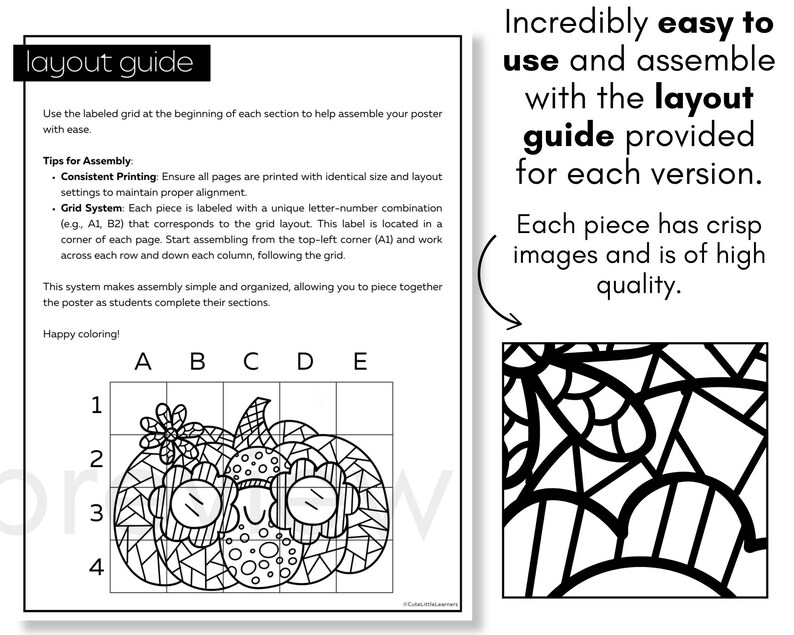 Pumpkin Collaborative Coloring Poster, Fall Art Project and Classroom ...